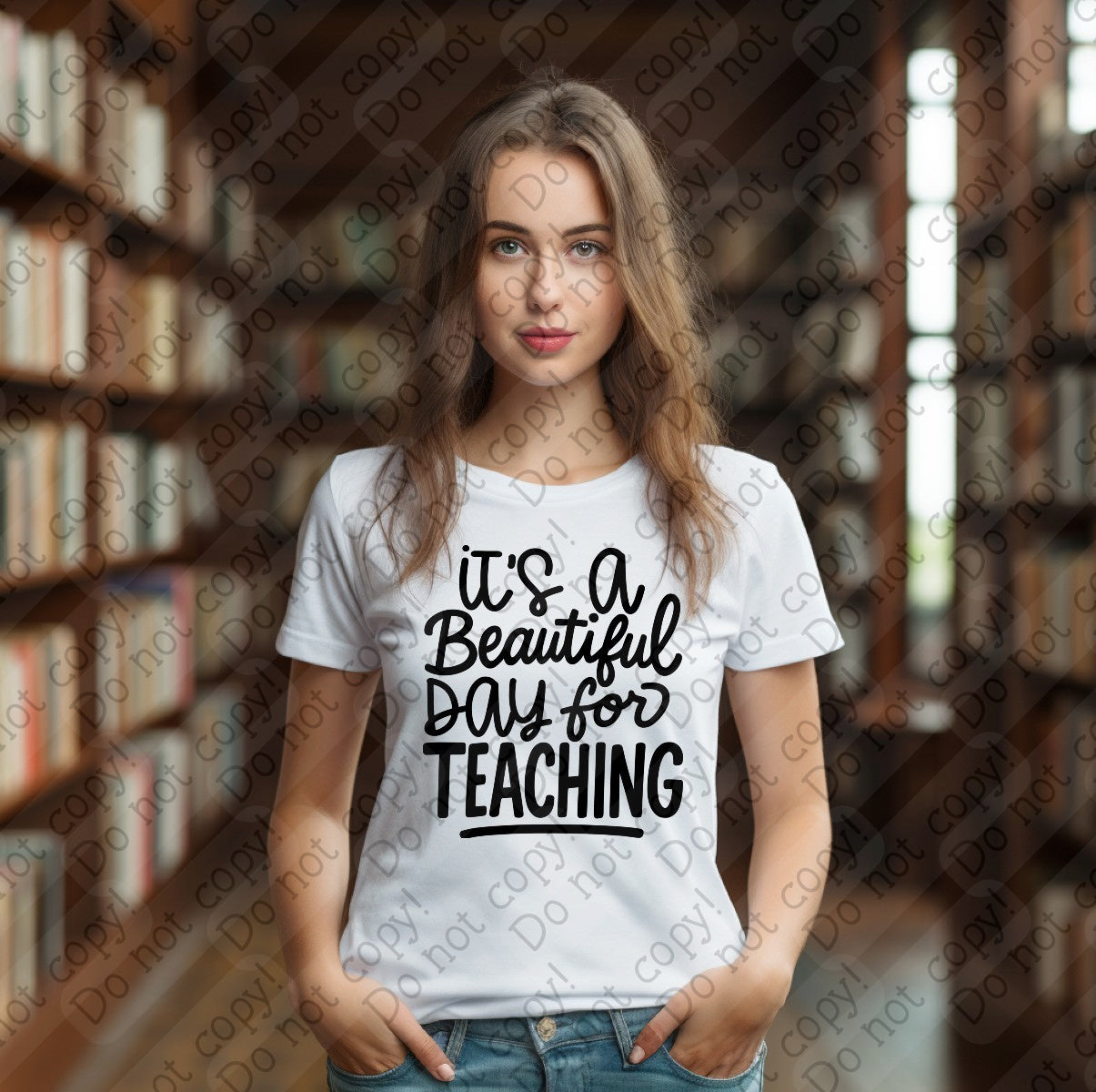08-186 It_s a Beautiful day for Teaching tee – Pink Rail Tees